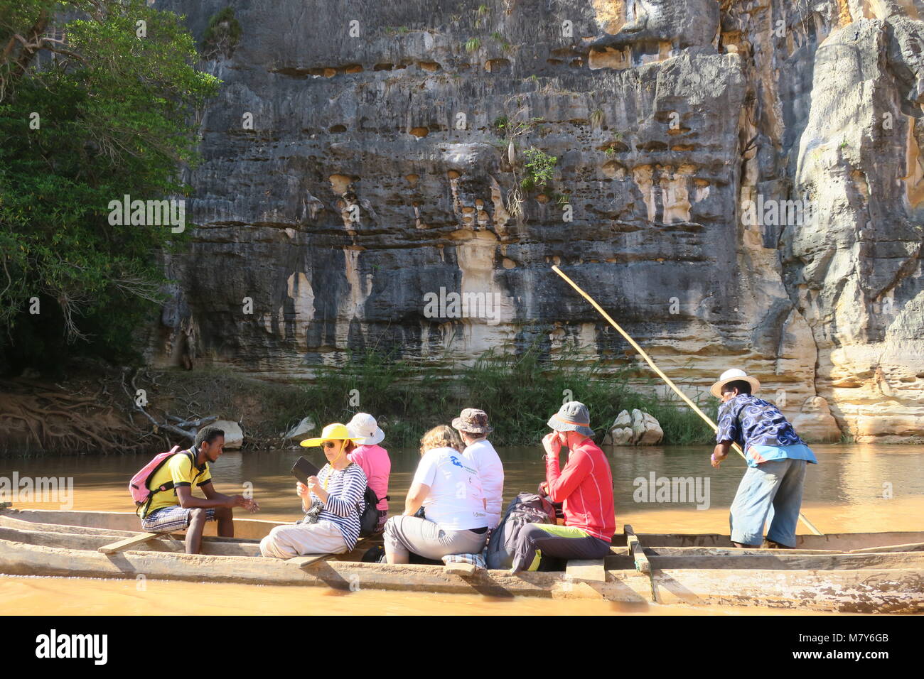 Pirogue, dugout, canoe on Manambolo river, Madagascar Stock Photo - Alamy