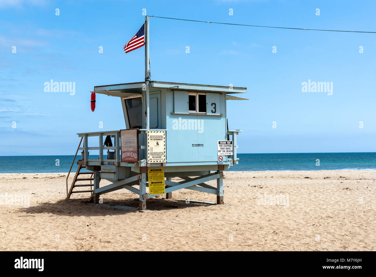 Lifeguard tower on Malibu Point beach, California 90265 Stock Photo - Alamy