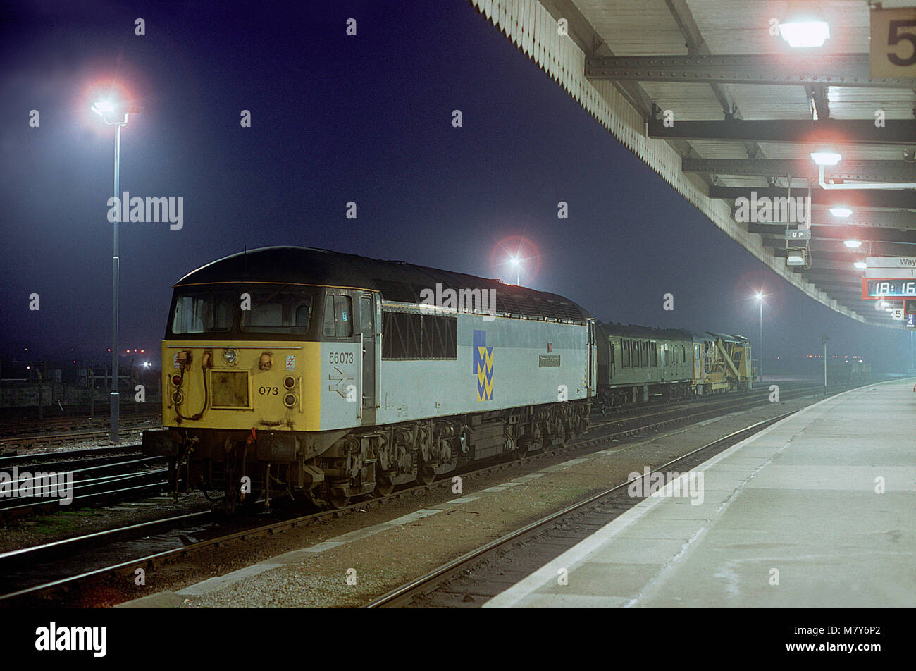 A class 56 diesel locomotive number 56073 'Tremorfa Steel Works' awaits ...