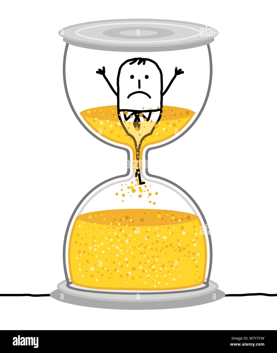 Hourglass running sand in Cut Out Stock Images & Pictures - Alamy