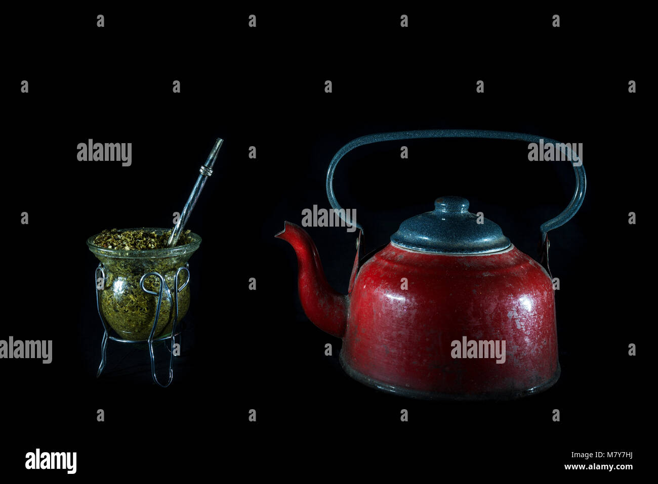 old equipment to drink mate typically Argentine Stock Photo - Alamy