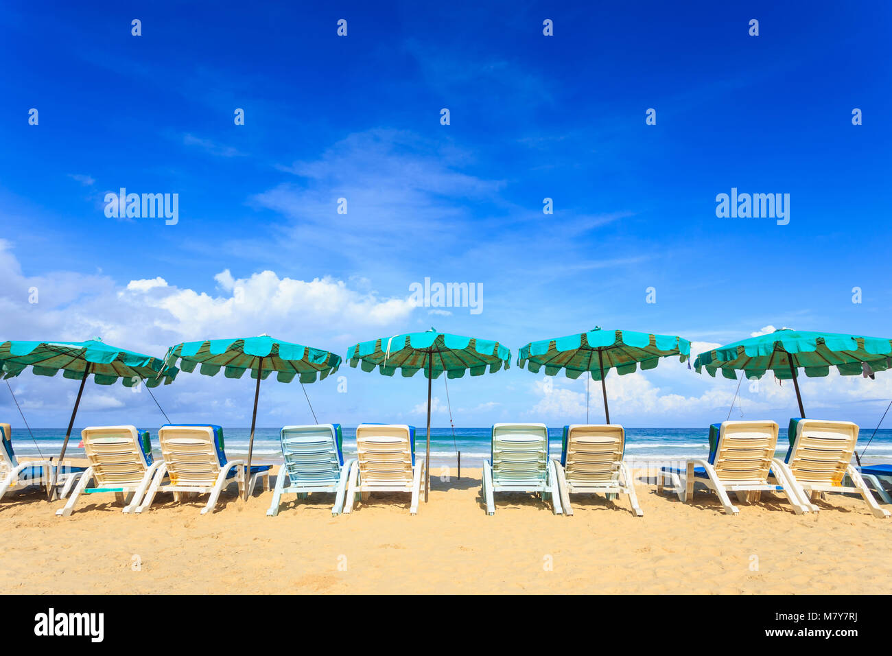 Good weather day at tropical beach, Karon beach in phuket island ...