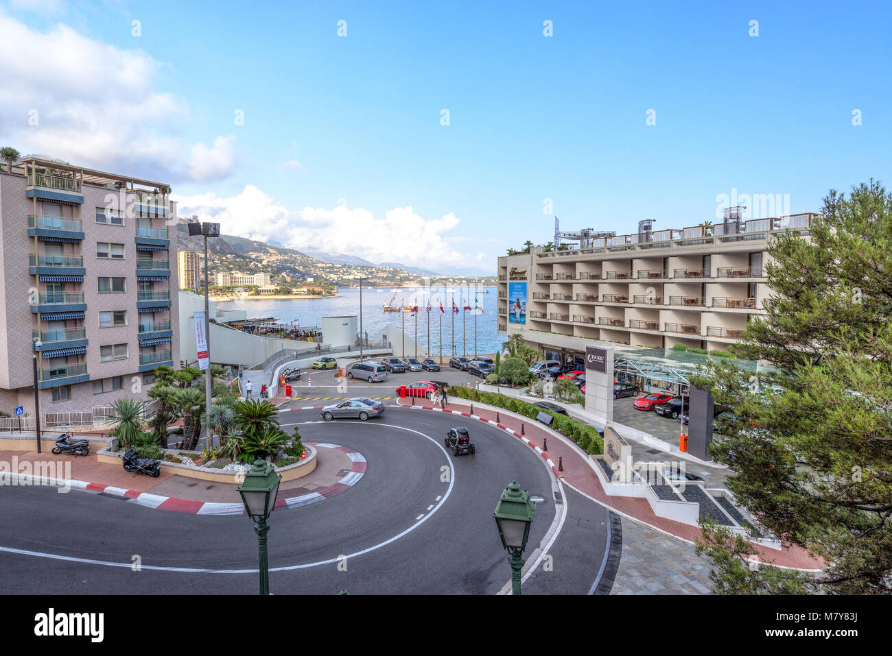 Monte Carlo, Monaco September 2017. Circuit de Monaco is a street road ...