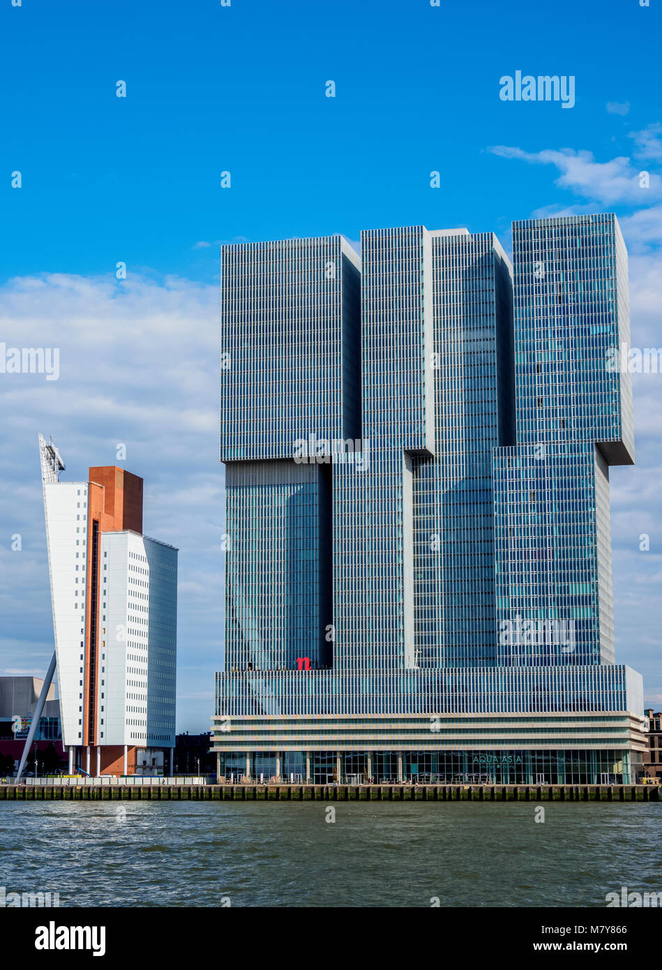De Rotterdam and KPN Tower Buildings, Kop van Zuid, Rotterdam, South ...