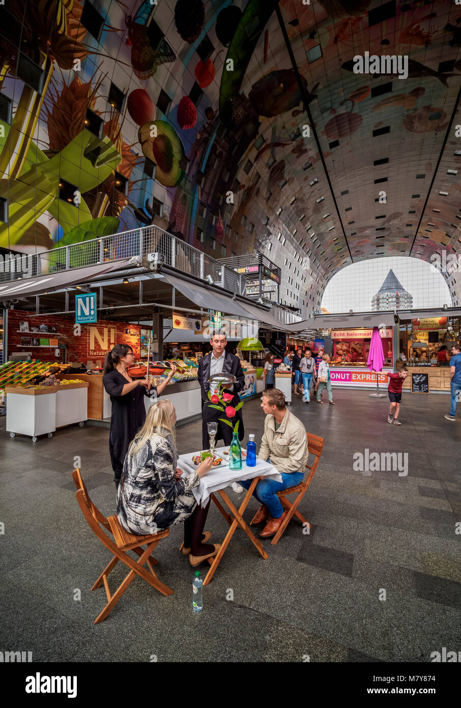 Market Hall, interior, Rotterdam, South Holland, The Netherlands Stock ...