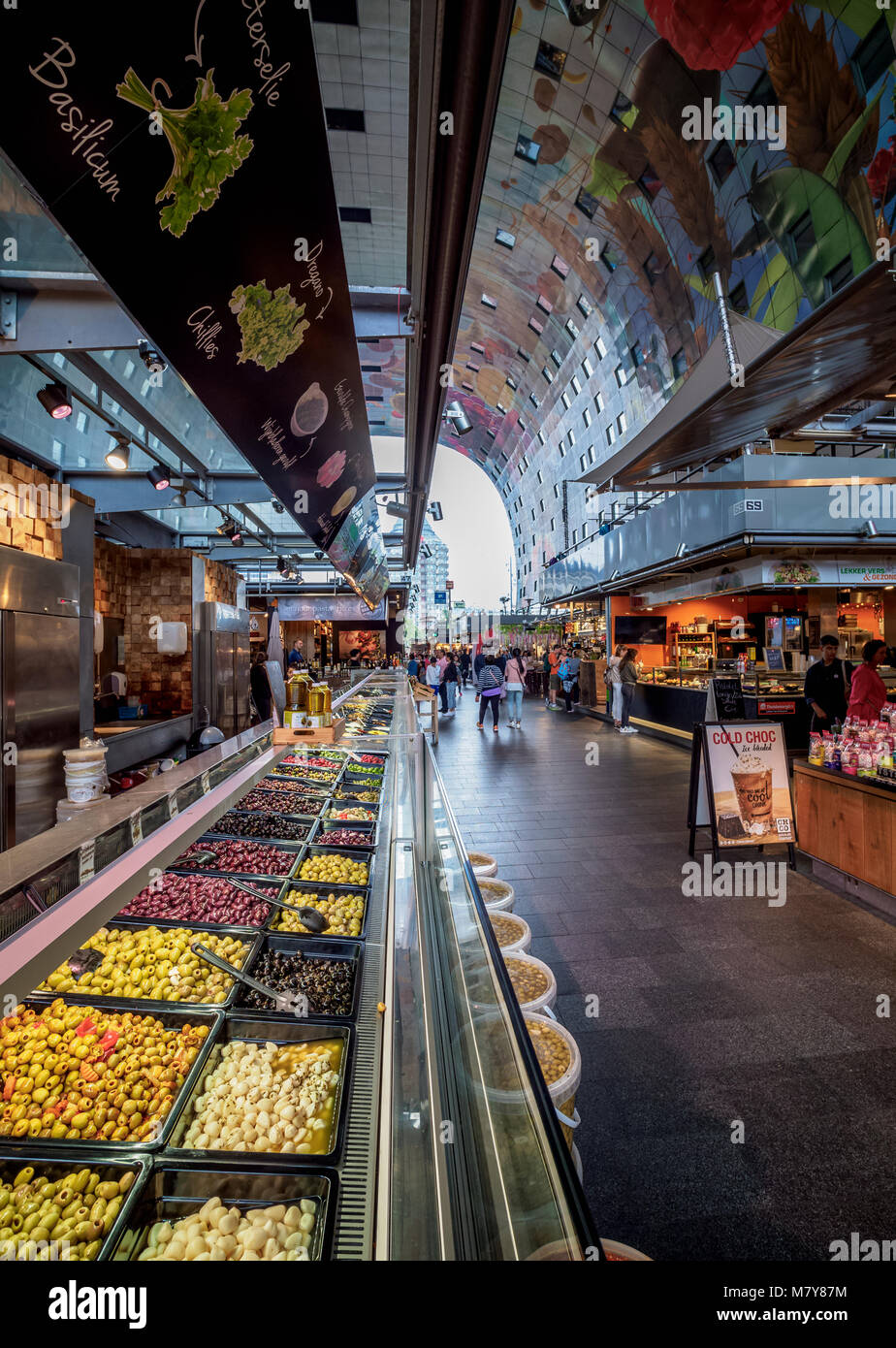 Market Hall, interior, Rotterdam, South Holland, The Netherlands Stock ...