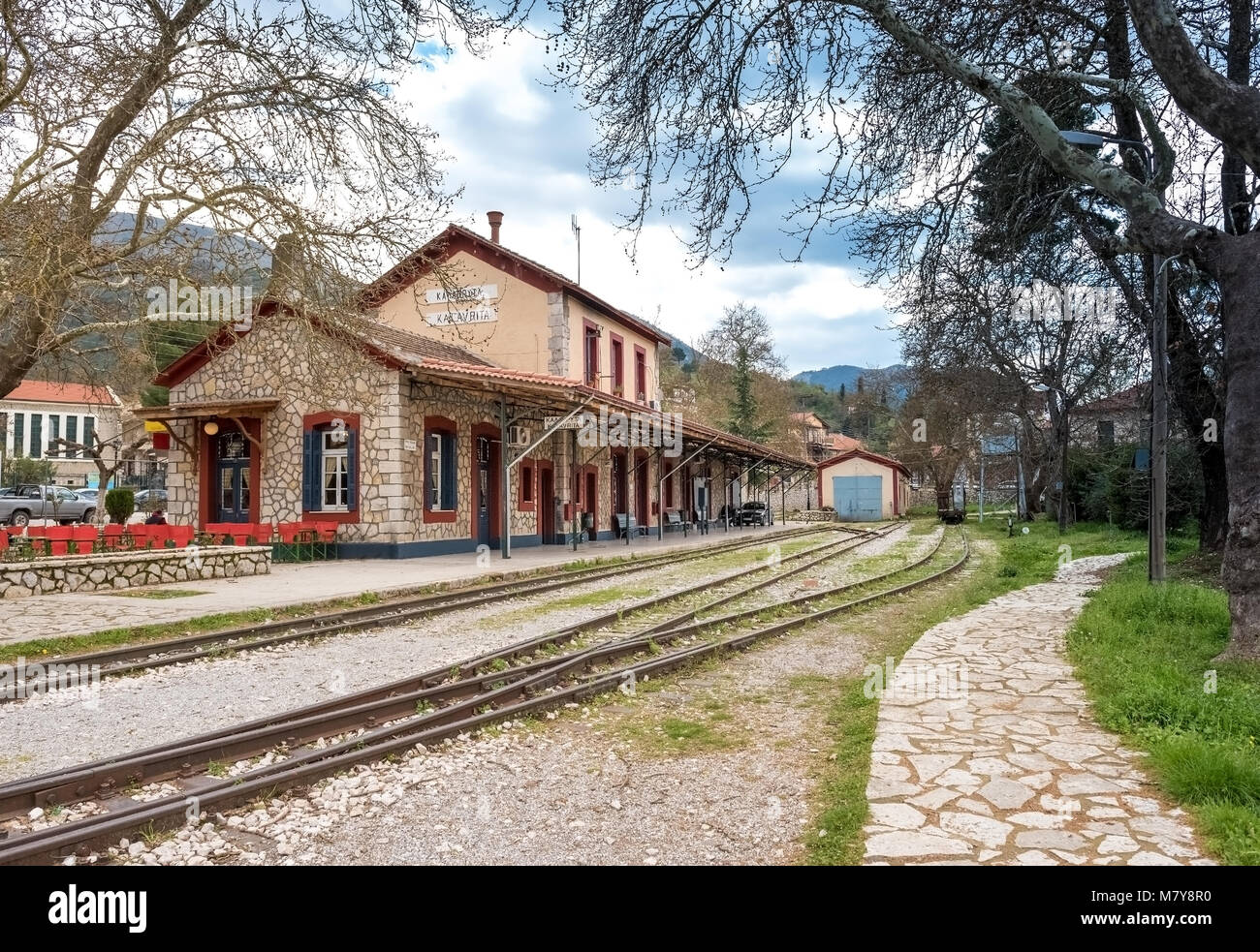 The Old Traditional Railroad Station at Kalavryta,Greece Stock Photo ...
