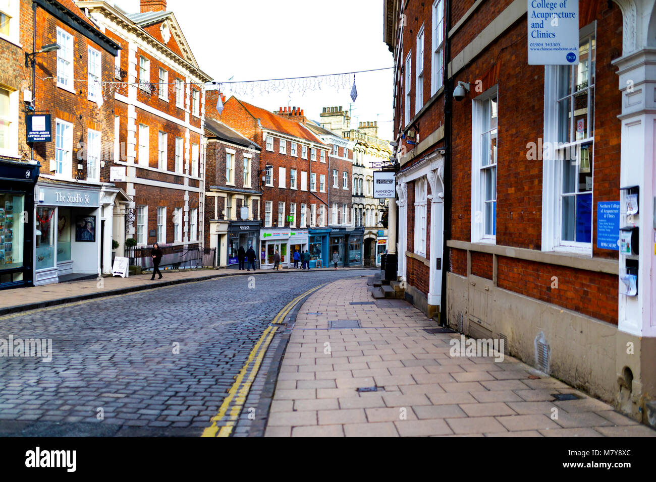 Micklegate, York 16th February 2018. A view down the historic ...