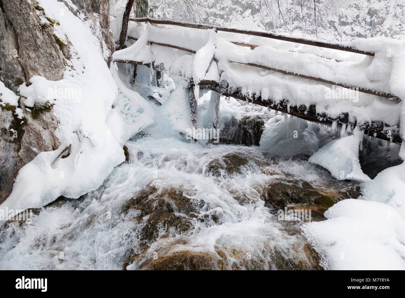 Winter in Plitvice Lakes National Park Stock Photo - Alamy