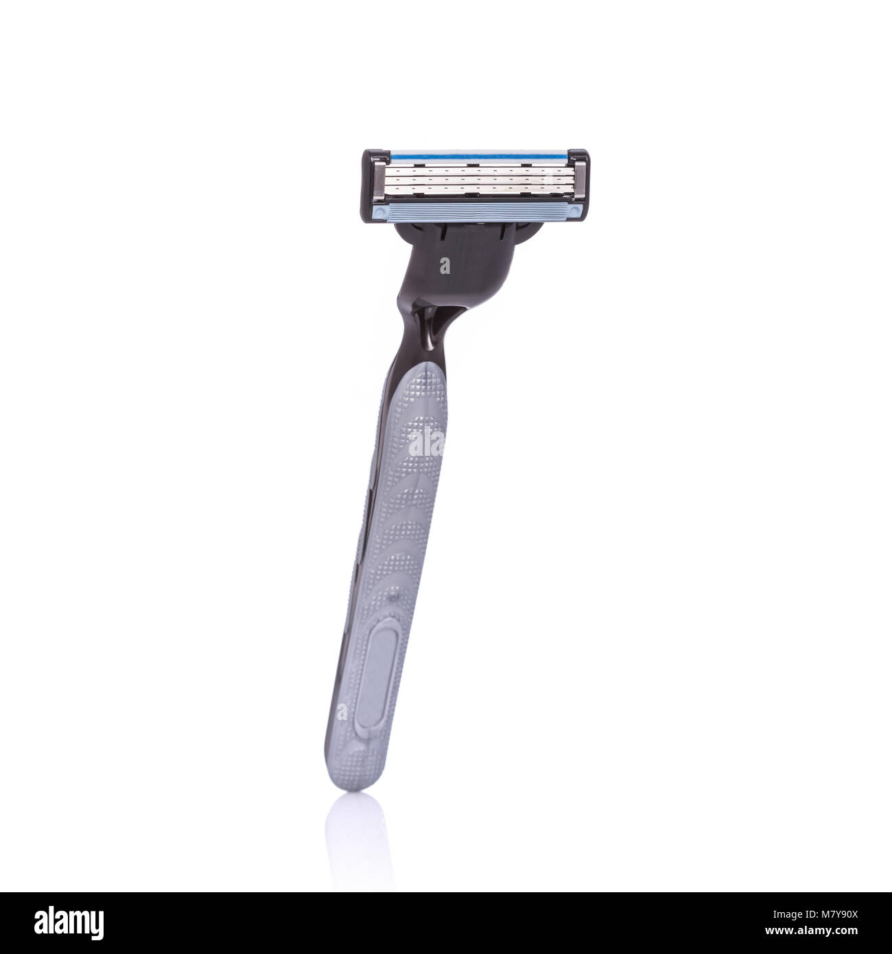 New grey men razor. Studio shot isolated on white background Stock ...