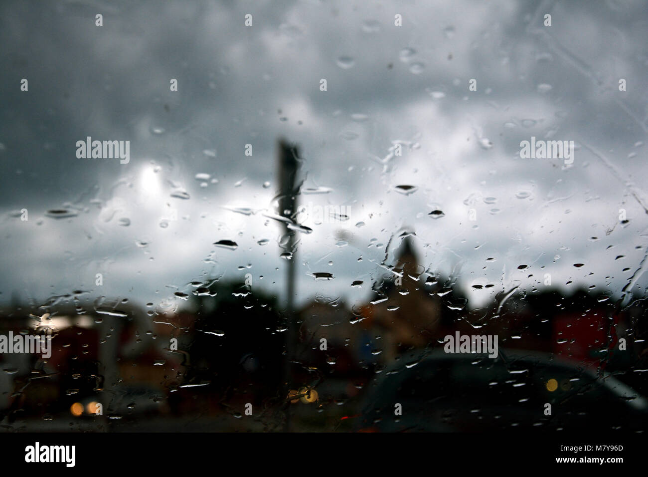 Water drops on the car glass Stock Photo - Alamy
