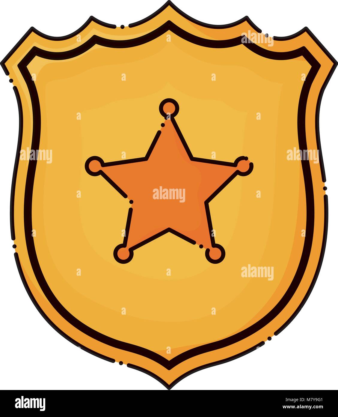 Sheriff shield icon over white background, colorful design. vector ...