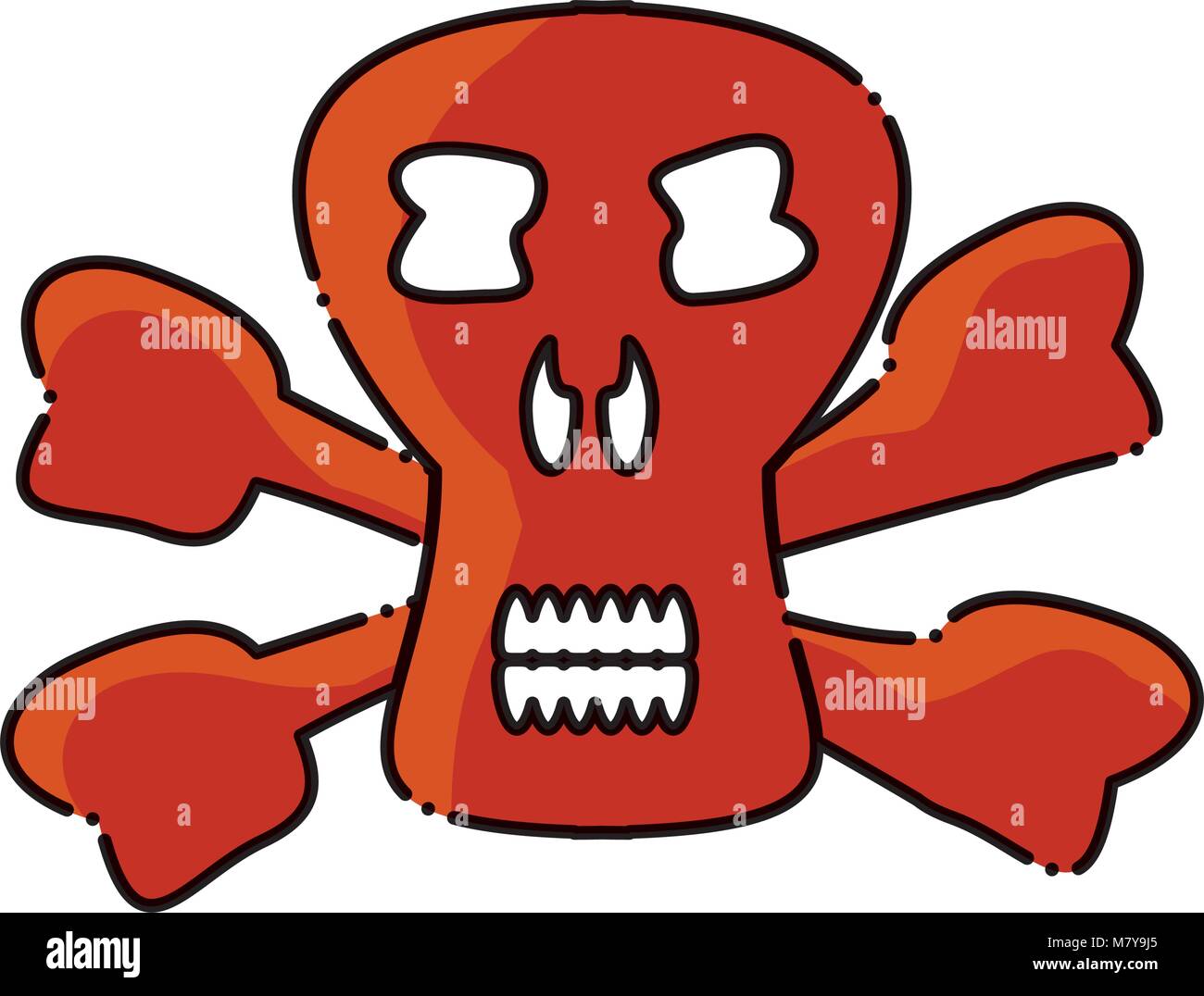 Danger skull icon over white background, colorful design. vector ...