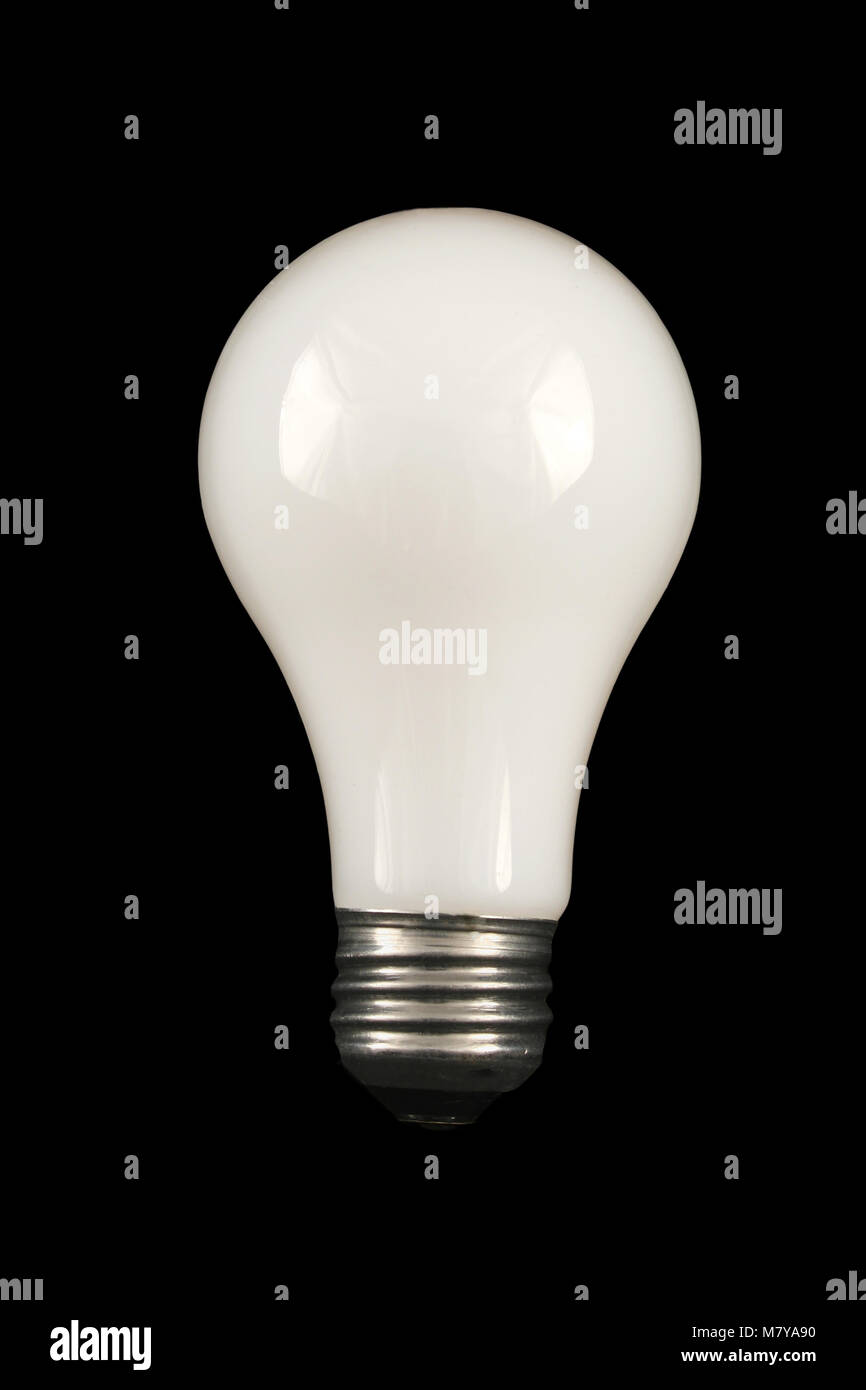 A White Lightbulb on a black background Stock Photo - Alamy