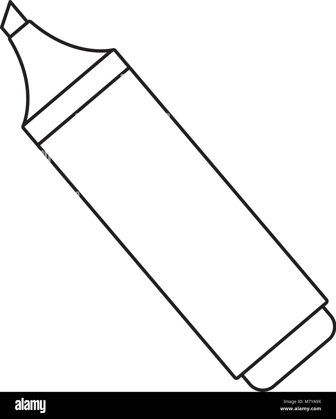 highlighter pen icon over white background, vector illustration Stock ...