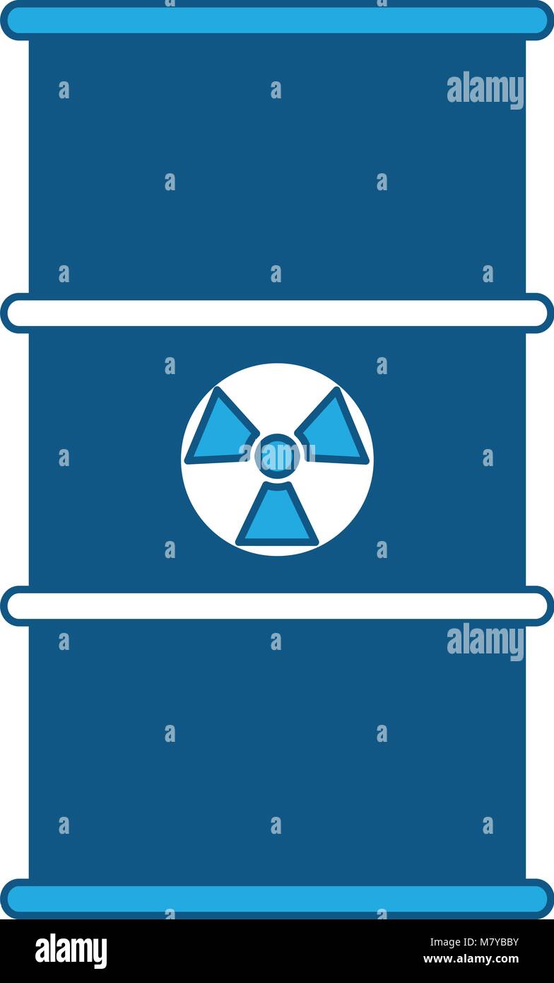 nuclear barrel icon over white background, blue shading design. vector ...