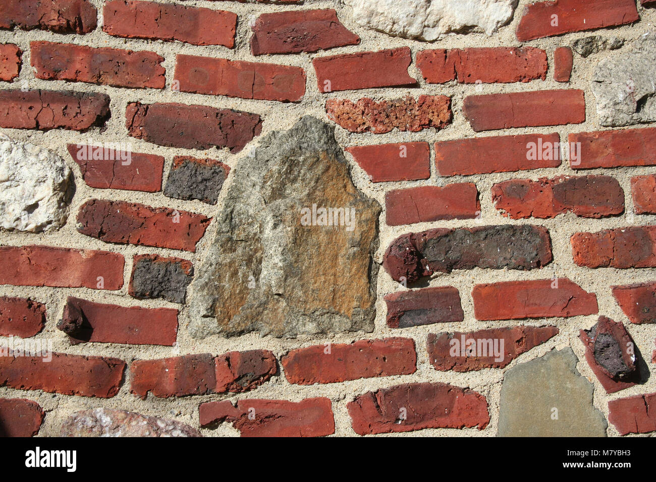 A Red brick and stone background Stock Photo - Alamy