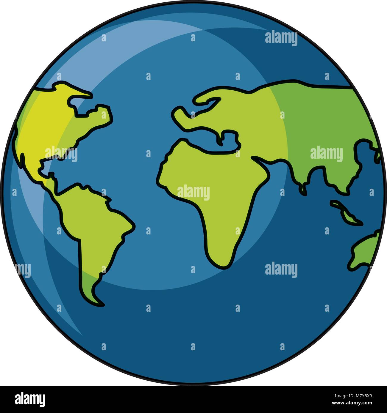 earth planet icon over white background, colorful design. vector ...