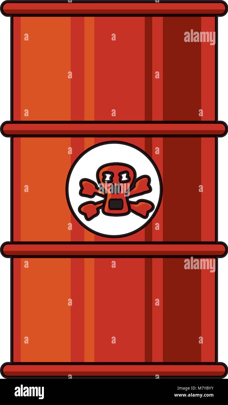 Toxic waste barrel icon over white background, colorful design. vector ...