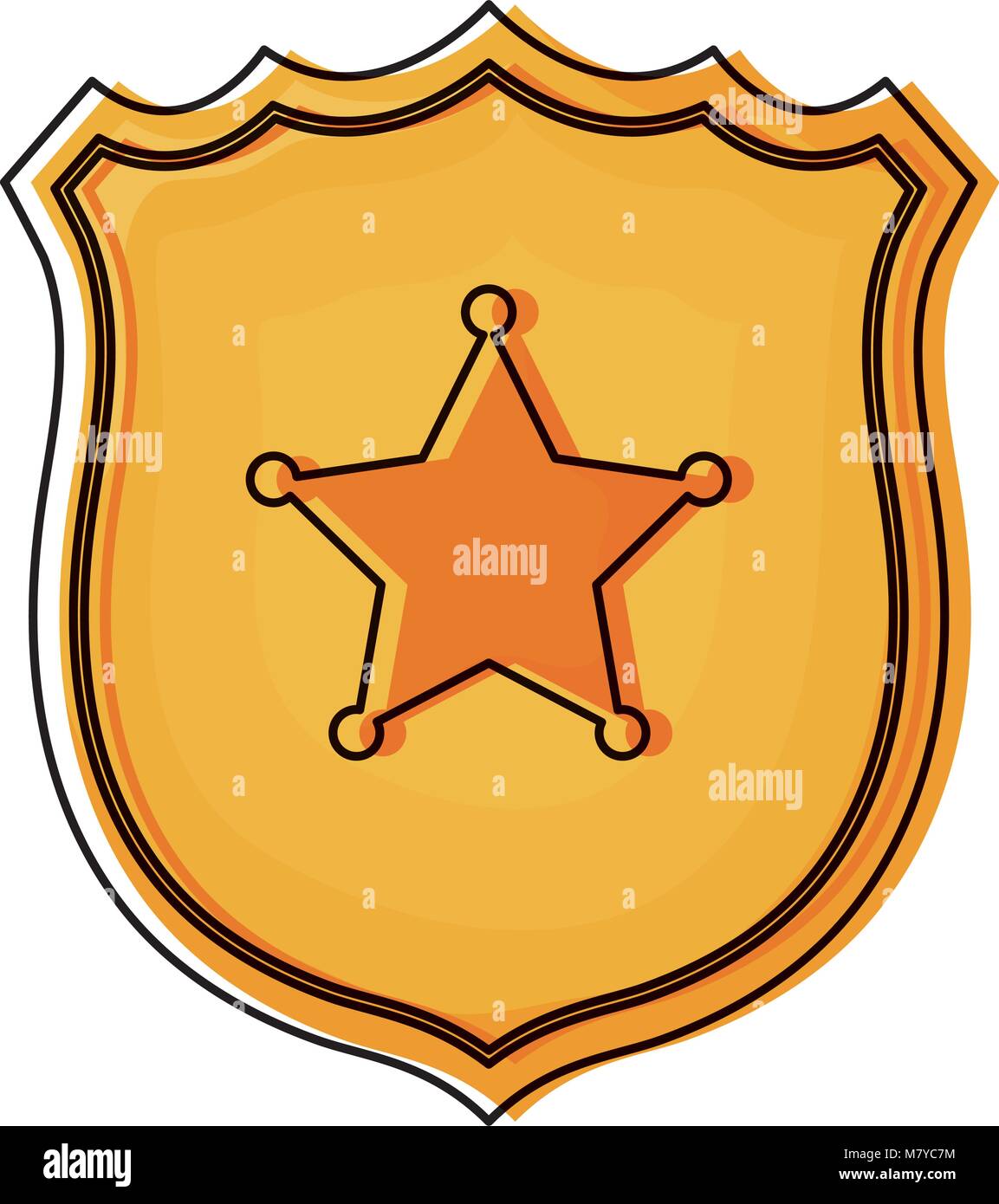 Sheriff shield icon over white background, colorful design. vector ...