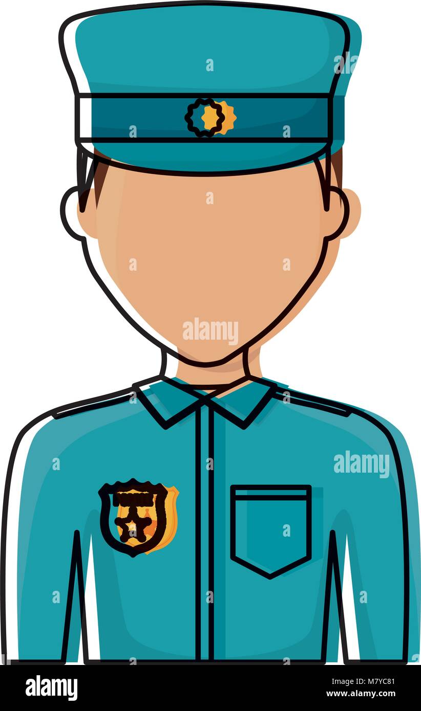 avatar police man icon over white background, colorful design. vector ...