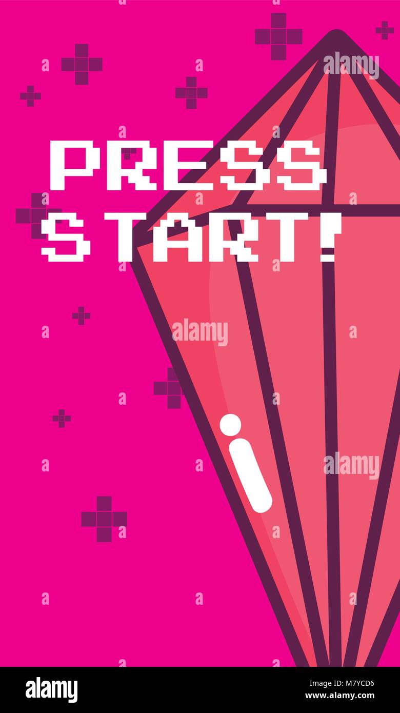 Press start videogame diamond Stock Vector Image & Art - Alamy