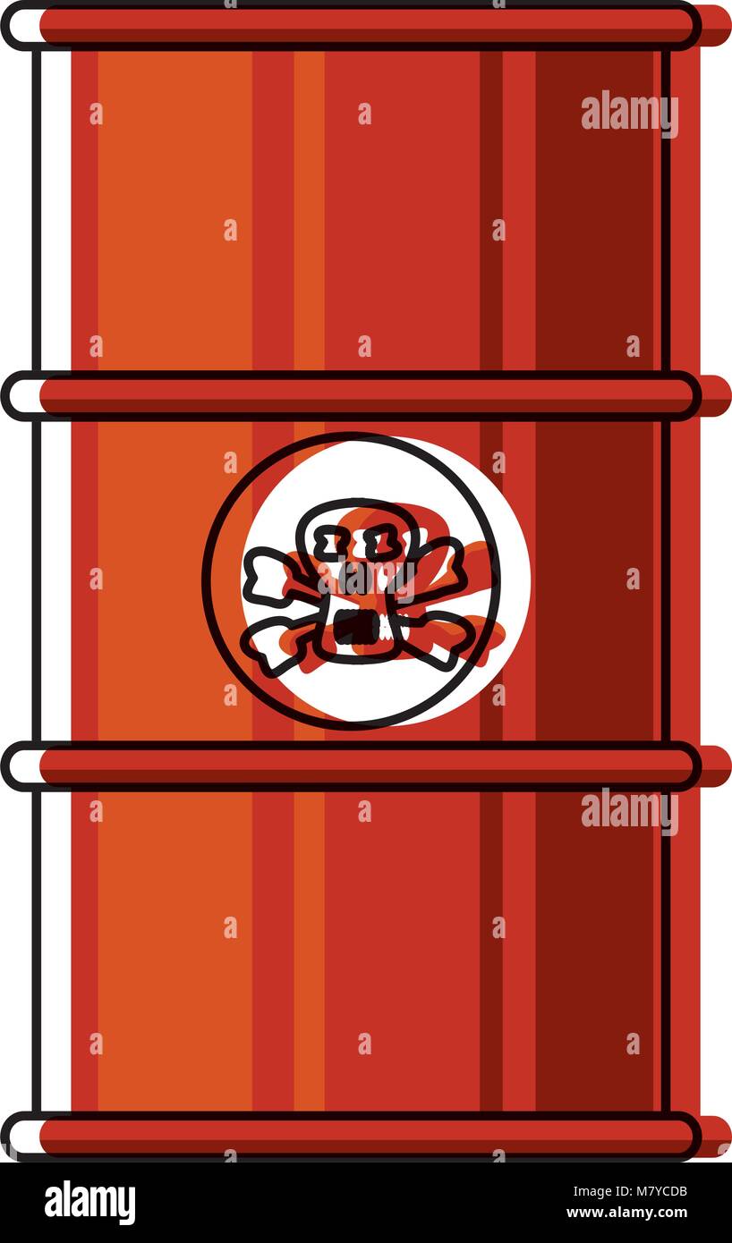 Toxic waste barrel icon over white background, colorful design. vector ...