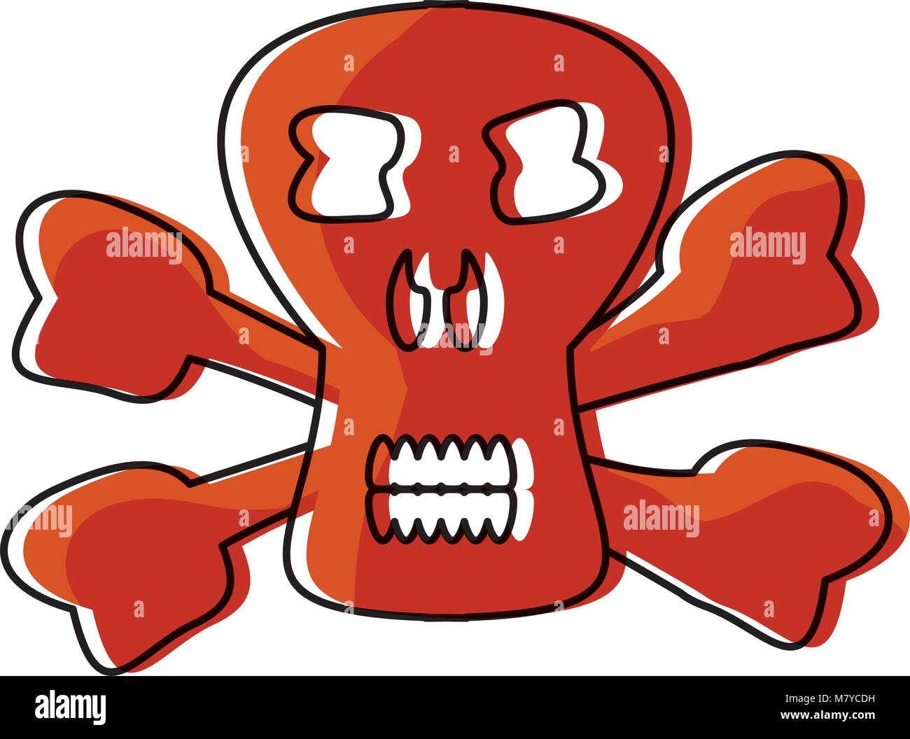Danger skull icon over white background, colorful design. vector ...