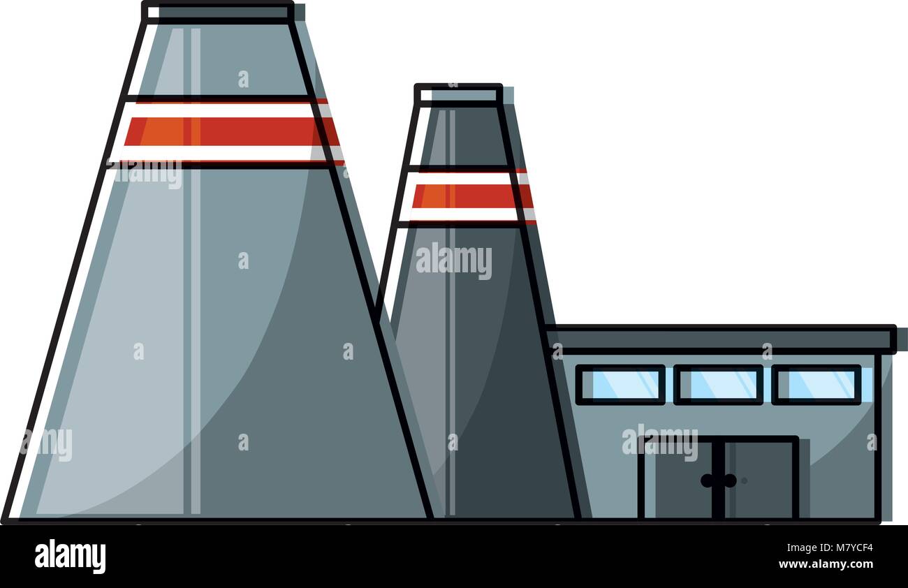 Industrial building icon over white background, colorful design. vector ...