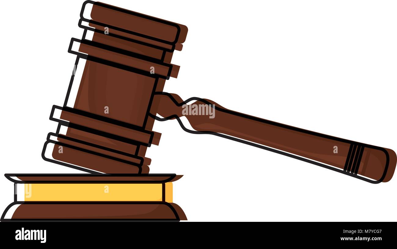 Law hammer icon over white background, colorful design. vector ...