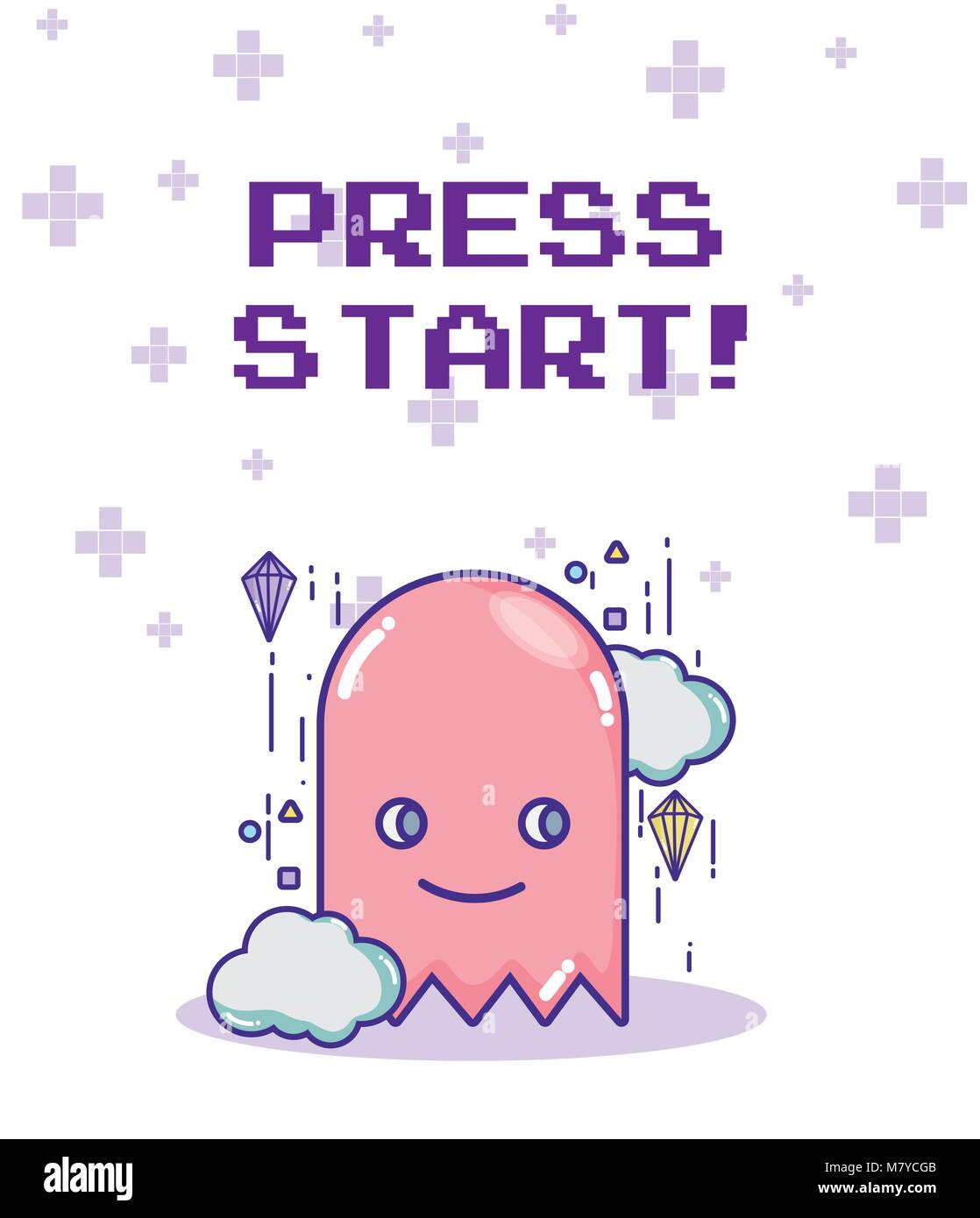 Press start videogame character Stock Vector Image & Art - Alamy