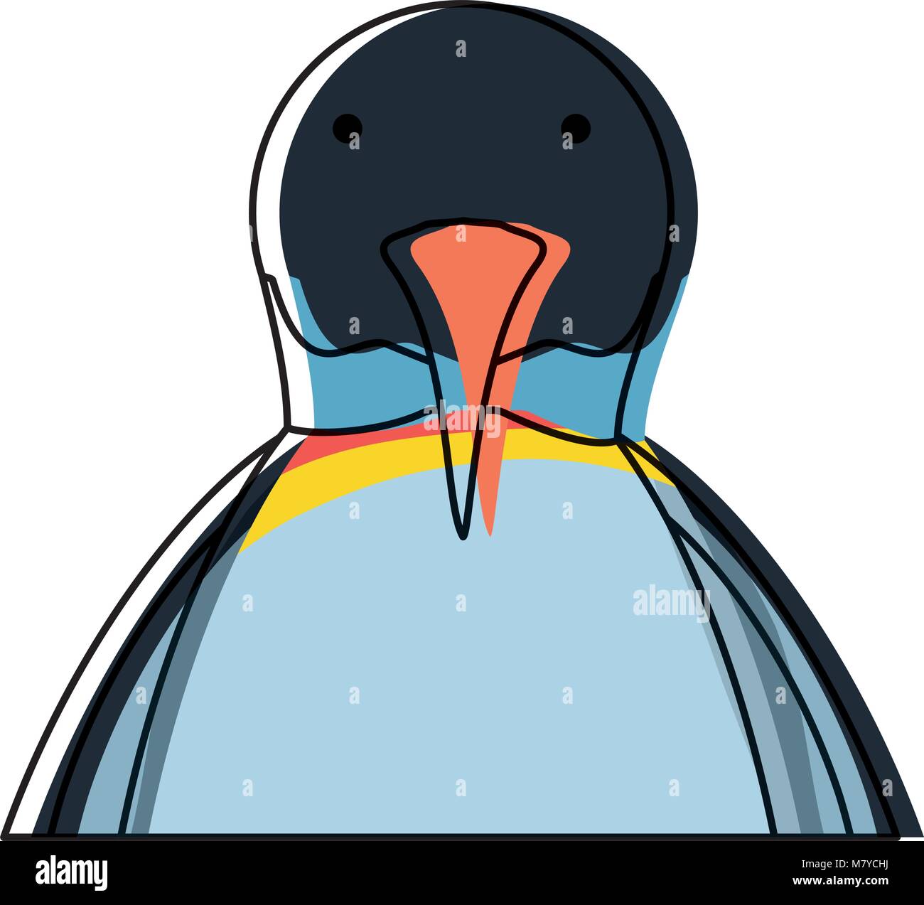 Cute penguin icon over white background, colorful design. vector ...