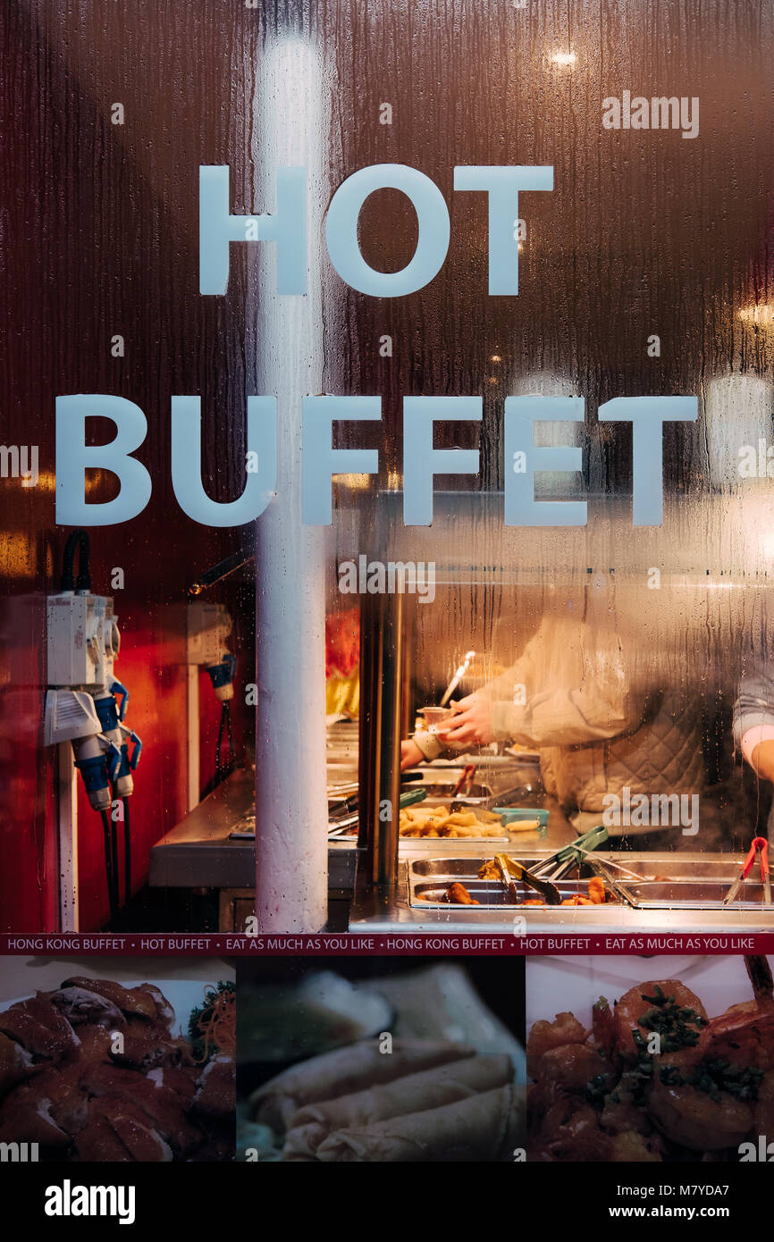 Front of Chinese Hot Buffet in Chinatown, London Stock Photo - Alamy