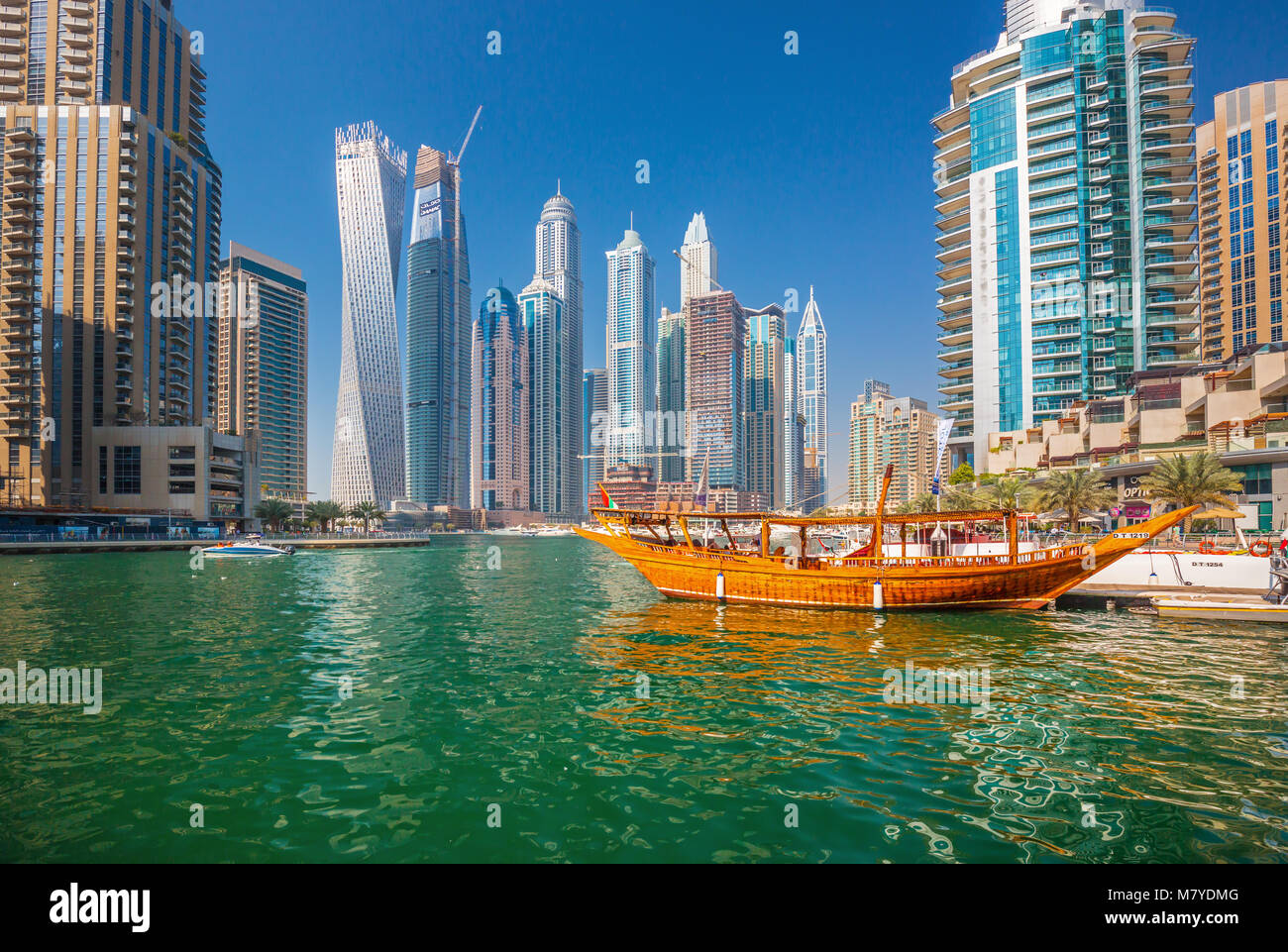 View on Dubai Marina with luxury boats and yachts, Dubai ,United Arab ...