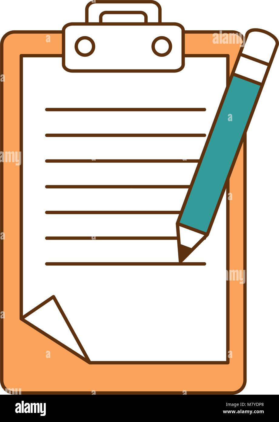 checklist document with pencil vector illustration design Stock Vector ...