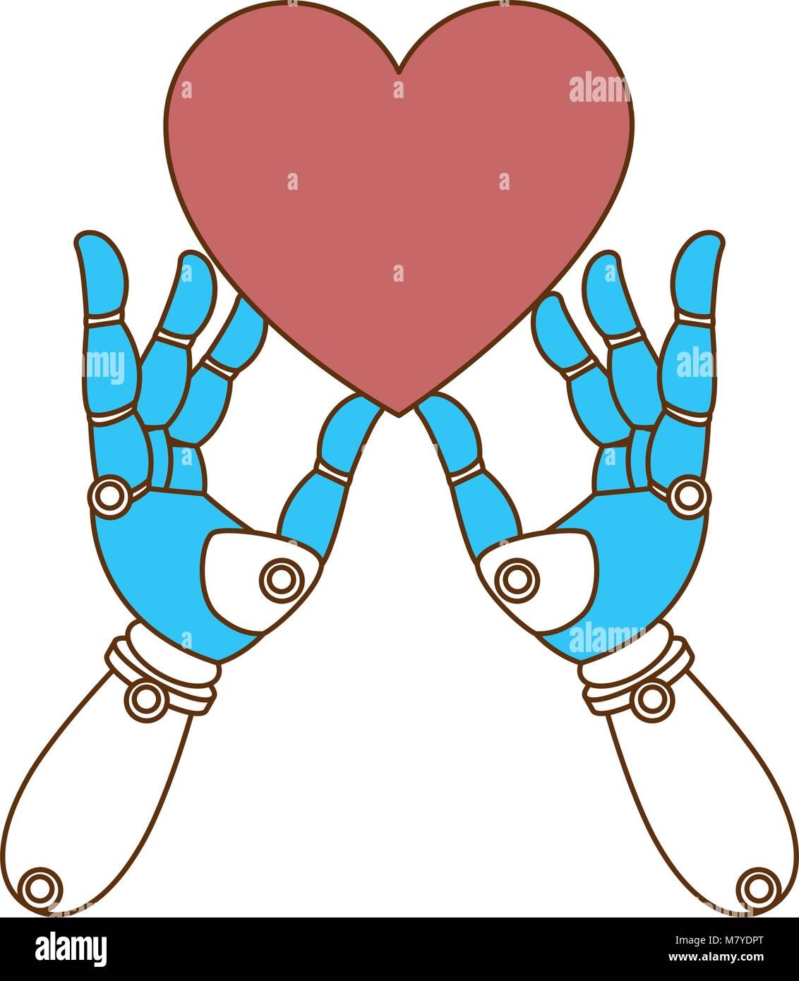 robot hands with heart vector illustration design Stock Vector Image ...