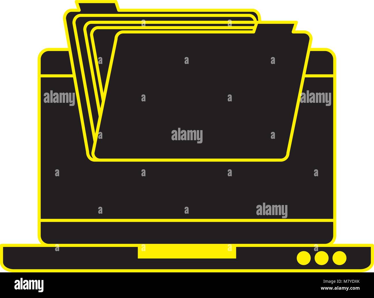 laptop computer with folder vector illustration design Stock Vector ...