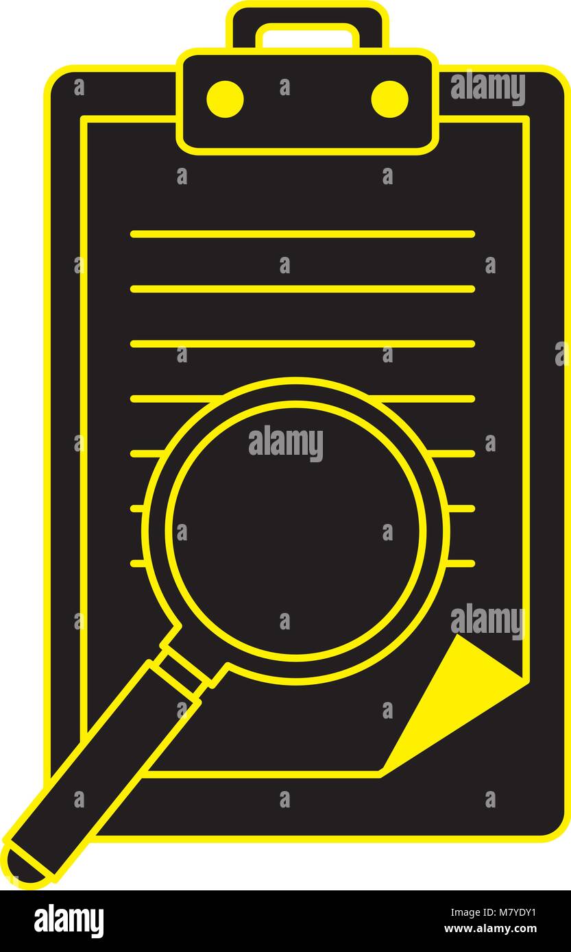 checklist document with magnifying glass vector illustration design ...