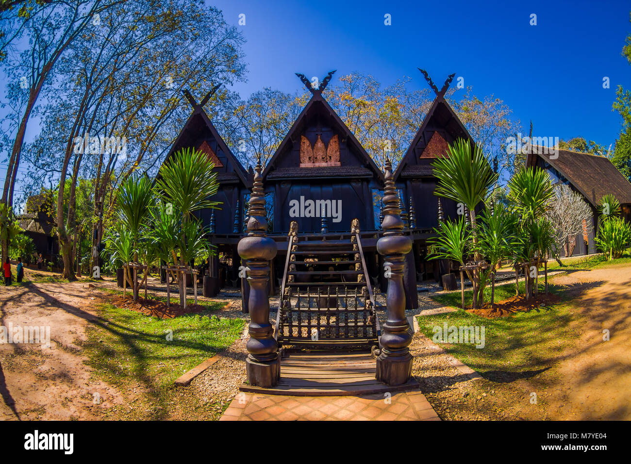 Ban Dam Kalae Kieo Fa is a vintage triplets house architecture. The ...