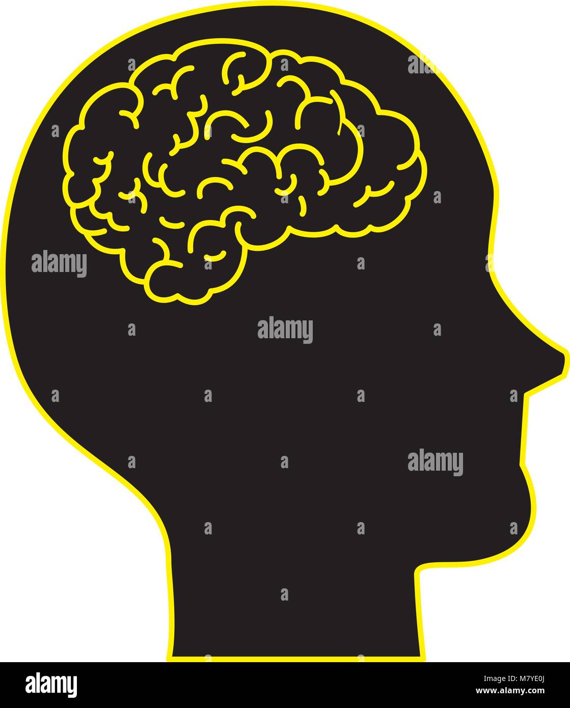 human profile with brain vector illustration design Stock Vector Image ...