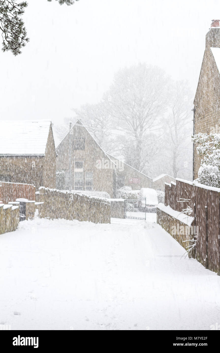 Snow fall in yorkshire, beast from the east Stock Photo - Alamy
