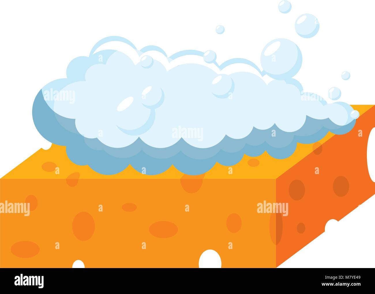 sponge with soap foam vector illustration design Stock Vector Image ...