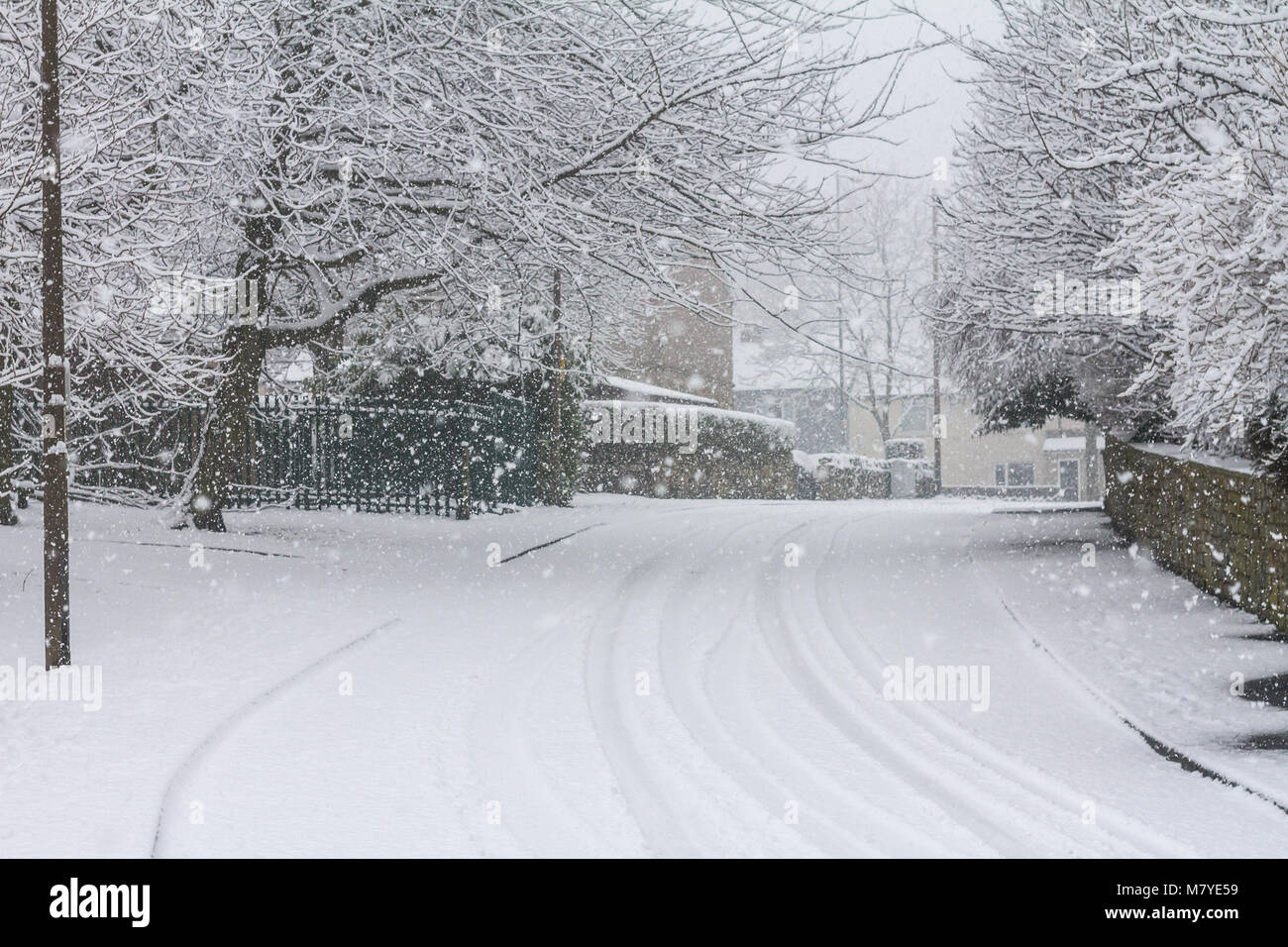 Snow fall in yorkshire, beast from the east Stock Photo - Alamy