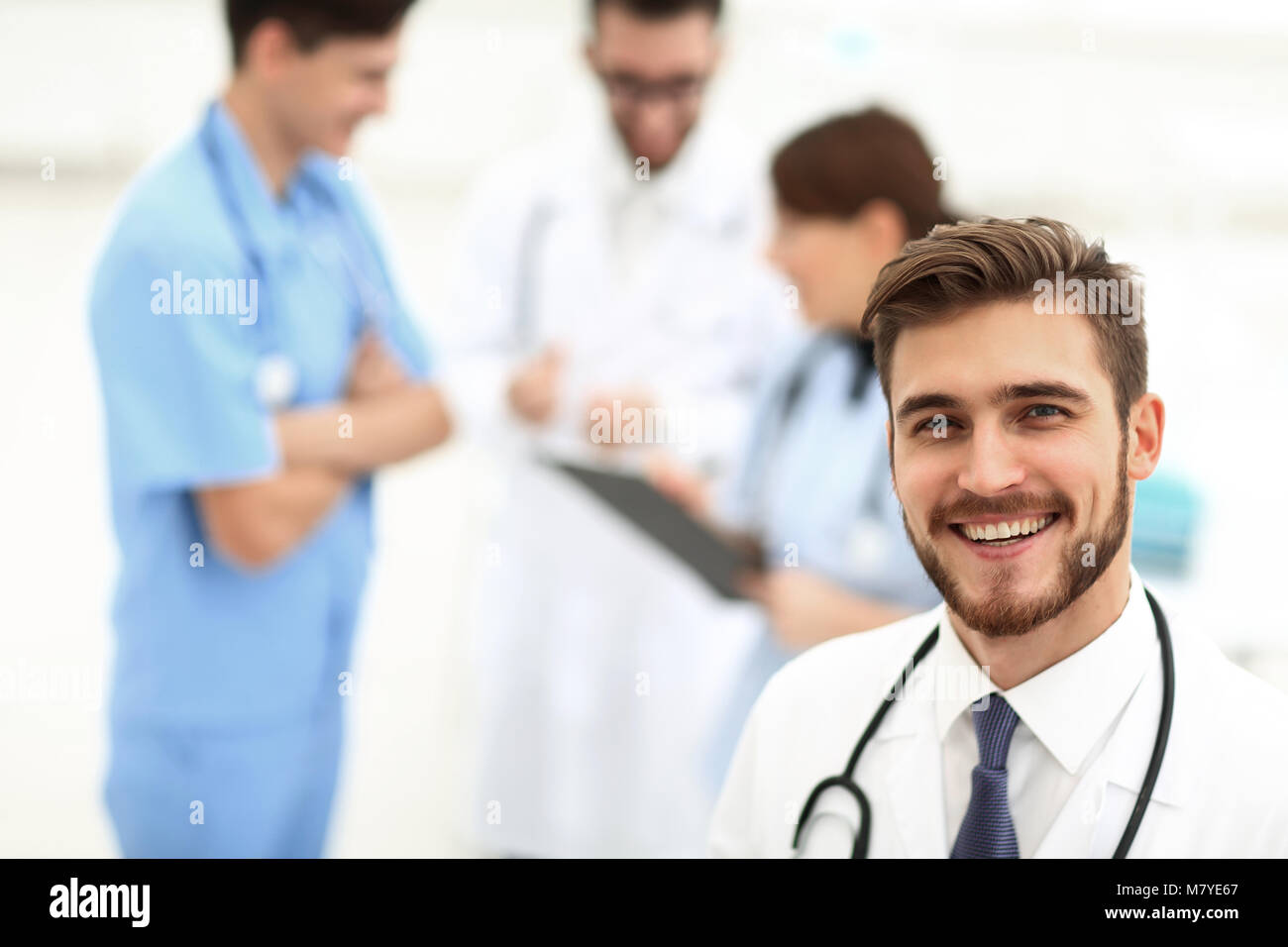 practicing doctor in the clinic Stock Photo - Alamy