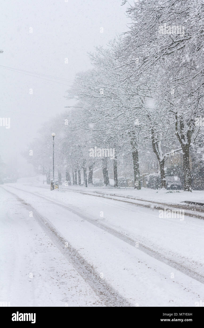 Snow fall in yorkshire, beast from the east Stock Photo - Alamy