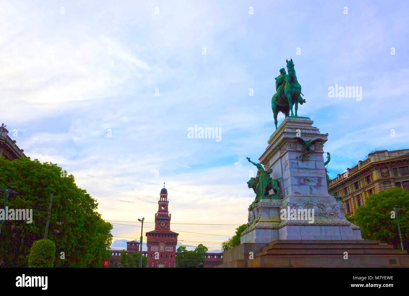 Giuseppe Garibaldi Monument in Milan, Italy Stock Photo - Alamy