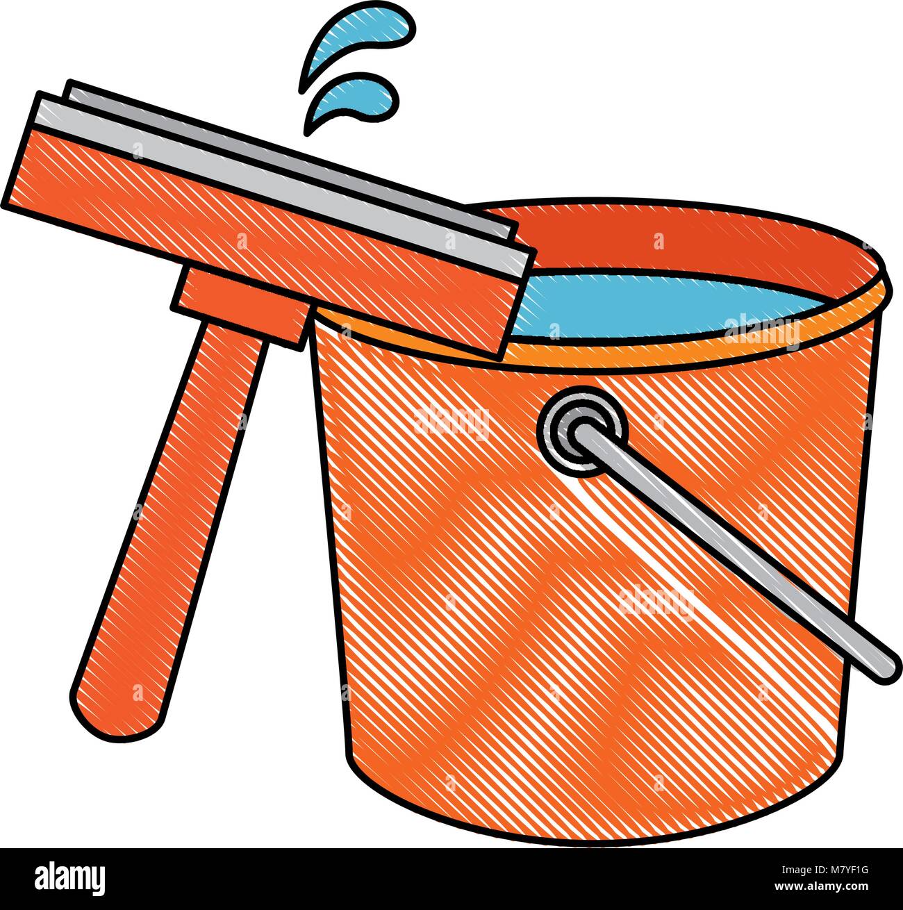 window cleaner with plastic bucket vector illustration design Stock ...