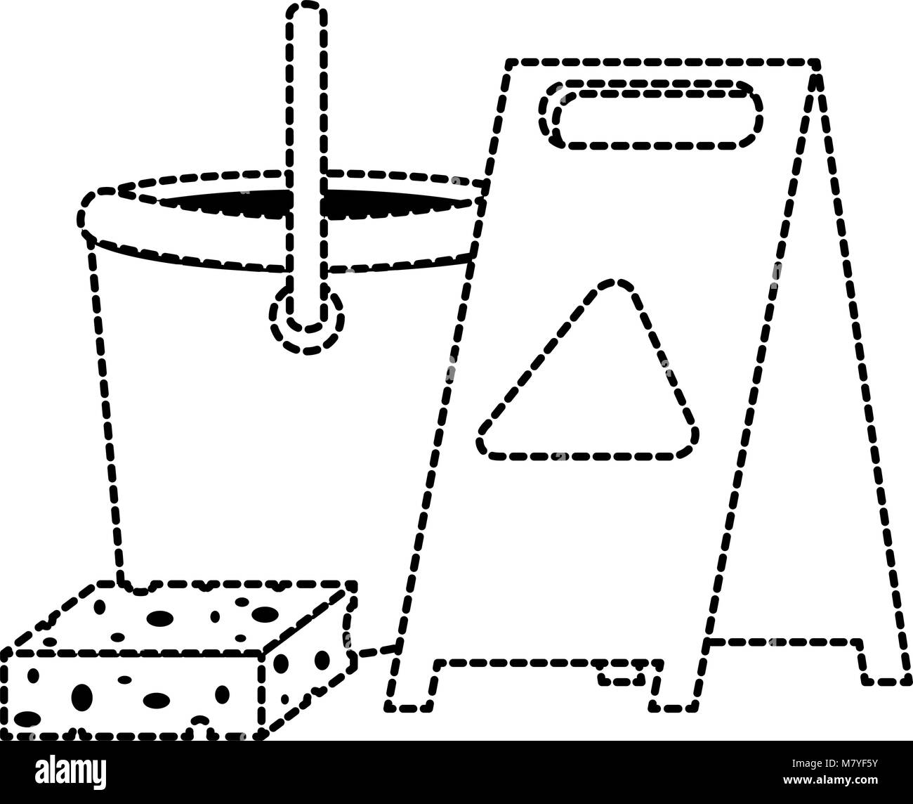 Caution surface slippery when wet Black and White Stock Photos & Images ...