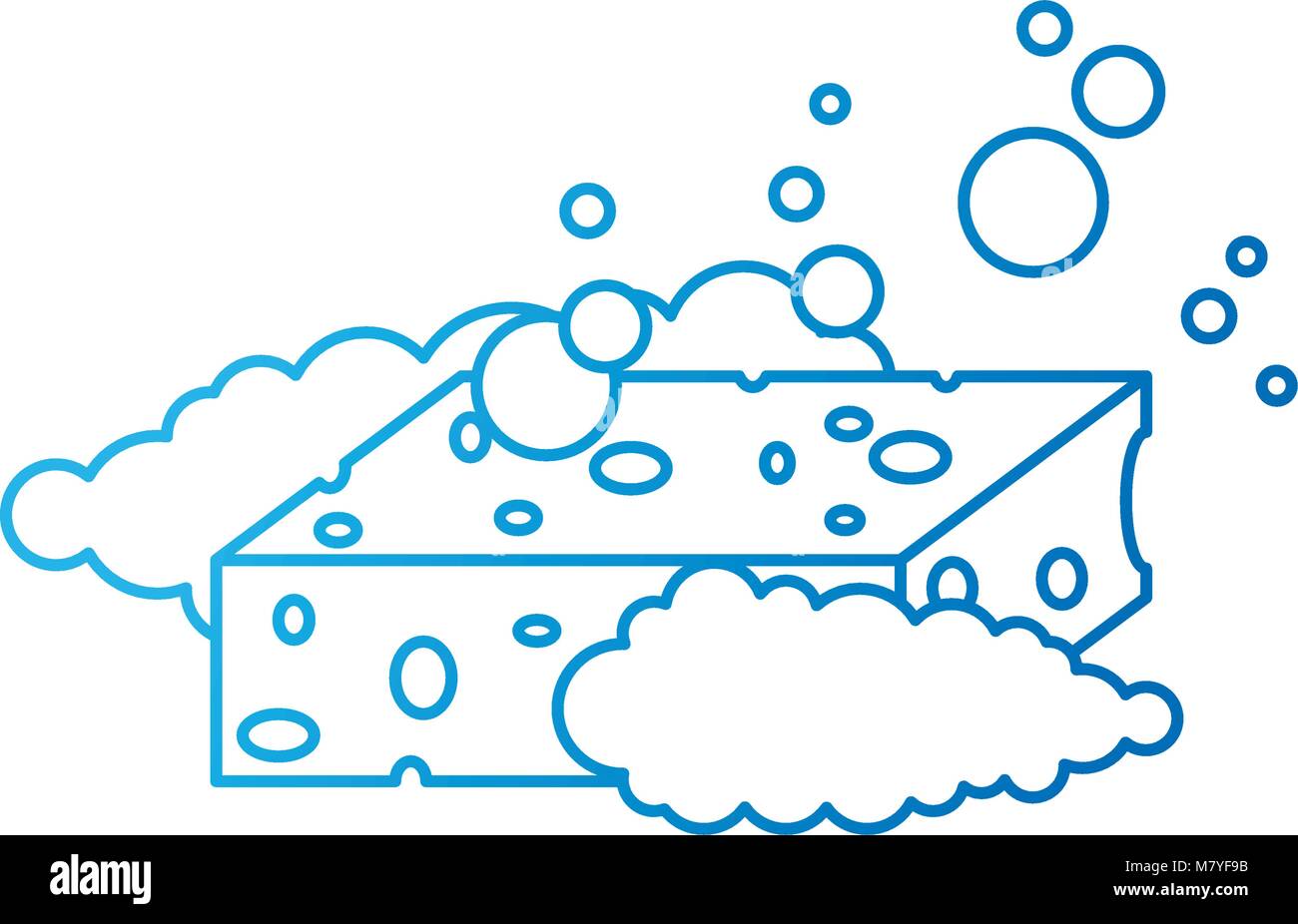 sponge with soap foam vector illustration design Stock Vector Image ...