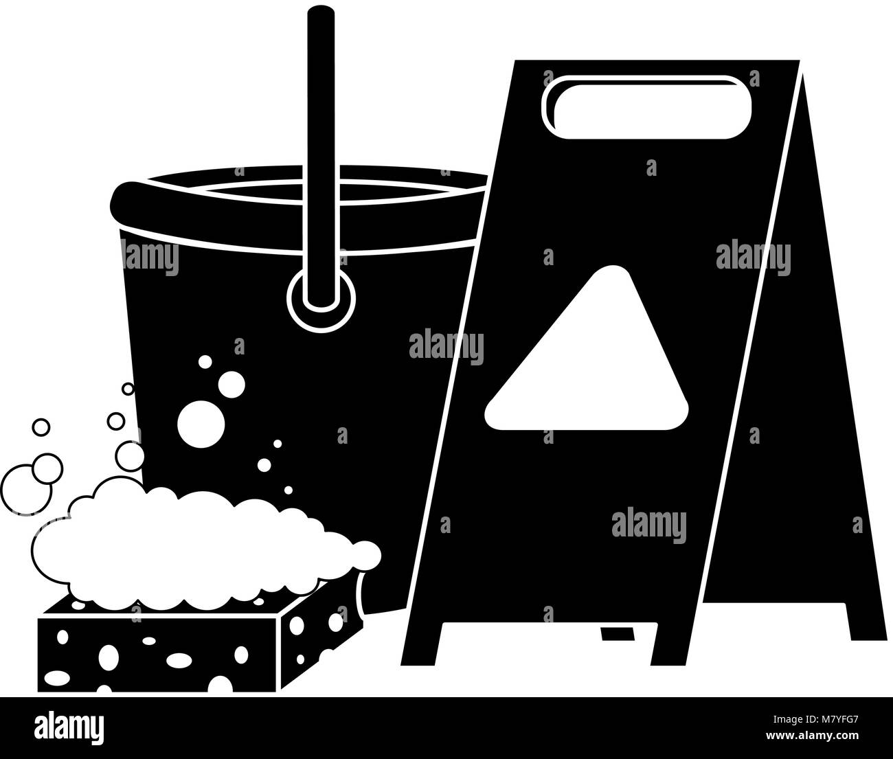 Caution surface slippery when wet Black and White Stock Photos & Images ...